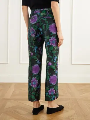 La DoubleJ Hendrix Floral-jacquard Straight-leg Pants