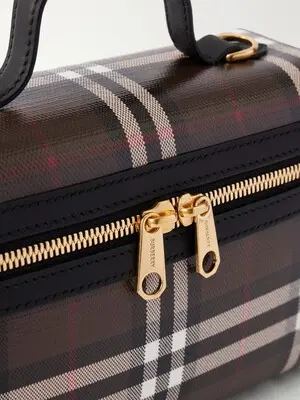 Burberry Check Vanity Bag - Brown