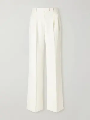 ALMADA Pleated Twill Straight-leg Pants - Neutrals