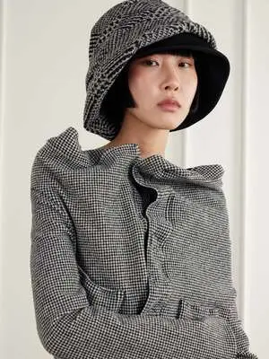 Junya Watanabe Checked Gabardine-trimmed Wool-blend Tweed Bucket Hat