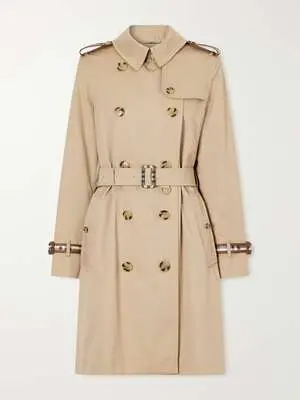 Burberry Kensington Belted Double-breasted Cotton-gabardine Trench Coat - Beige