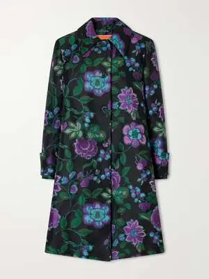 La DoubleJ Precious Floral-jacquard Coat - Multi