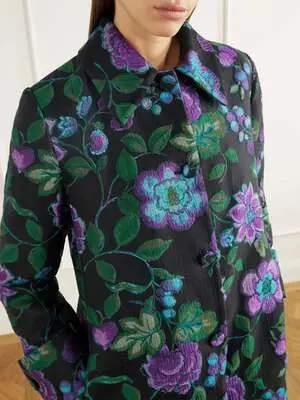 La DoubleJ Precious Floral-jacquard Coat