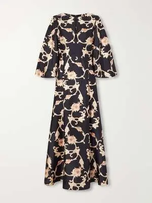 La DoubleJ Belle Floral-print Silk-twill Maxi Dress - Multi
