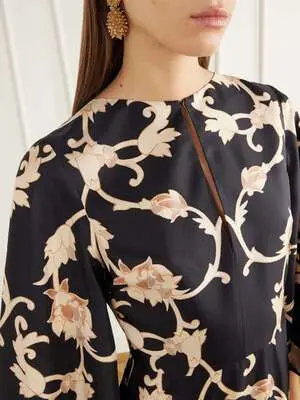 La DoubleJ Belle Floral-print Silk-twill Maxi Dress