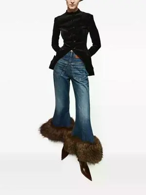 A.W.A.K.E. Mode Hook-and-eye Velvet Jacket - Black