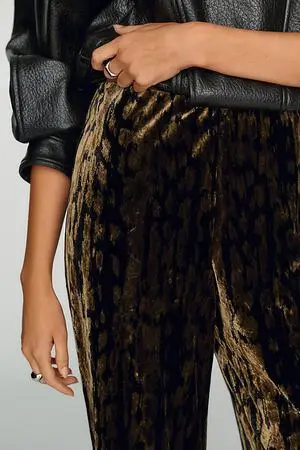 Anthropologie Velvet High-rise Wide-leg Pants
