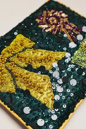 ALEMAIS Rosette Beaded Clutch