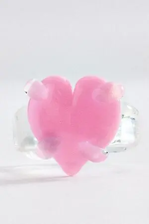 LEVENS JEWELS Levens Glass Love Heart Rg - Pink