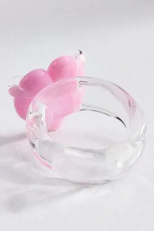 LEVENS JEWELS Levens Glass Love Heart Rg - Pink