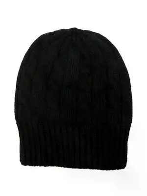 CENERE GB Cable-knit Beanie Hat - Black
