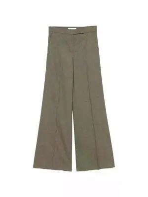 Max Mara Glen Plaid Wool Trousers Kaki - Green