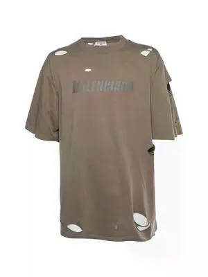 Balenciaga Logo Graphic Distressed T-shirt