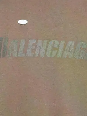Balenciaga Logo Graphic Distressed T-shirt