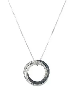 Cartier Trinity Diamond And Ceramic Necklace - Silver