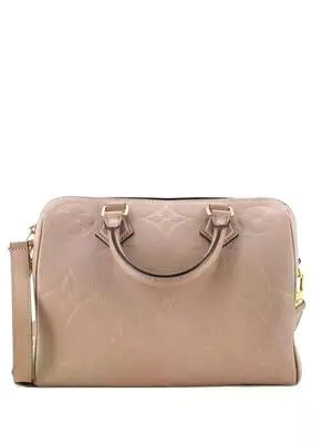 LOUIS VUITTON Speedy Bandouliere Bag Monogram Empreinte Giant 25 Satchel - Neutrals