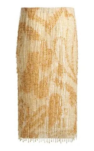 Etro Embellished Leather Midi Skirt