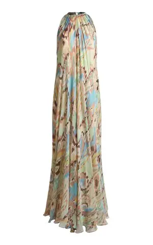 Etro Gathered Silk-blend Maxi Dress