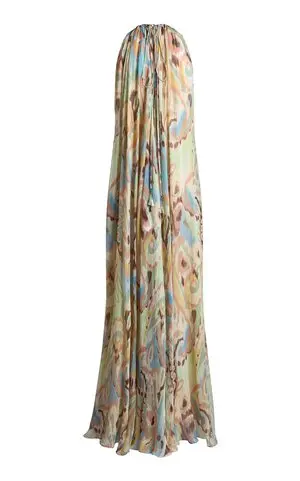 Etro Gathered Silk-blend Maxi Dress