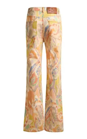 Etro Printed Stretch-denim Flared Jeans