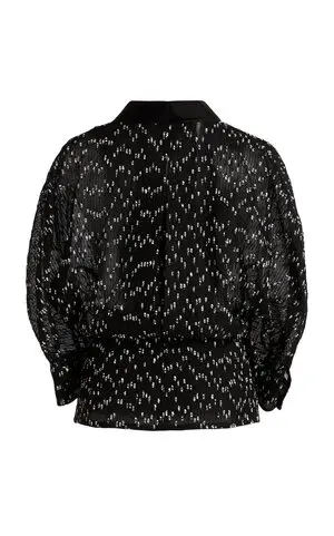 LANVIN Round-shoulder Wrap Cotton-blend Top