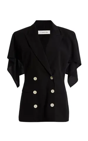 LANVIN Wool-blend Cape Jacket - Black