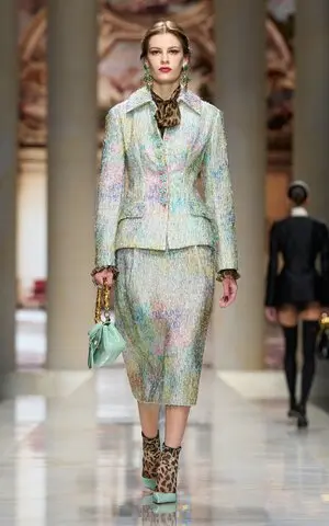 Dolce & Gabbana Tailored Woven Cellophane Raffia Jacket