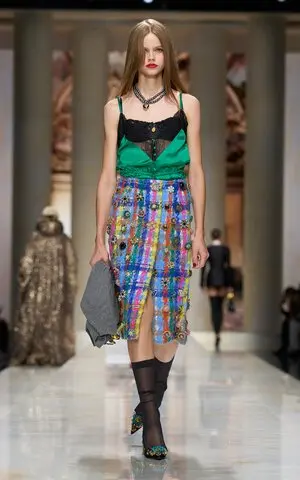Dolce & Gabbana Embellished Tweed Midi Skirt - Multi