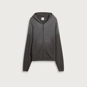 ROA Bee Sun Faded Organic Waffle Zip Hoodie - Graphite