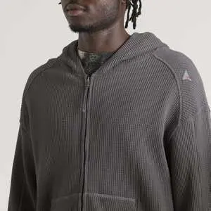 ROA Bee Sun Faded Organic Waffle Zip Hoodie