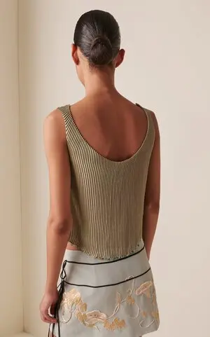 CONNER IVES Pleated Iridescent Tank Top