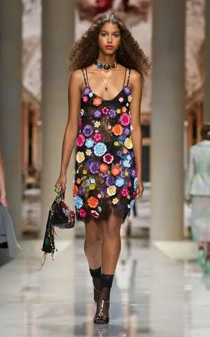 Dolce & Gabbana Embellished Chiffon Mini Dress - Multi