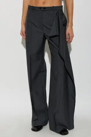 JIL SANDER Gray Wool Pleated Trousers