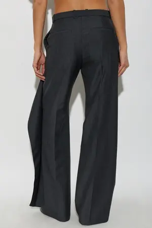 JIL SANDER Gray Wool Pleated Trousers