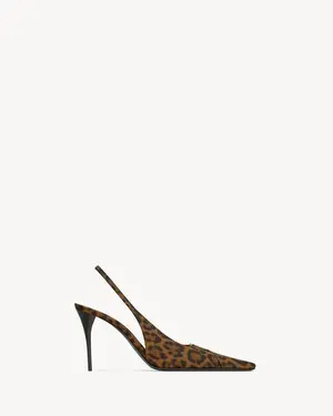 Saint Laurent Babylone Breteuil Slingback Pumps In Grosgrain