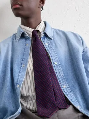 J. MUESER 7cm Diamond-jacquard Wool Tie