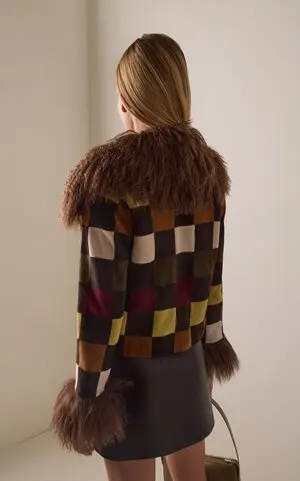 SIEDRES Ronch Fur-trimmed Suede Jacket