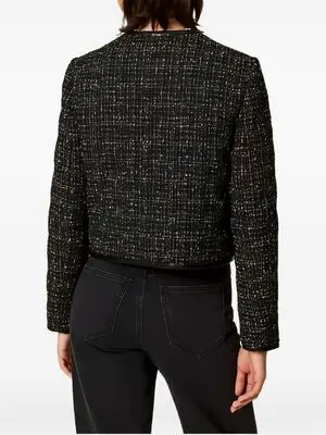 TWINSET Tweed Crewneck Cropped Jacket