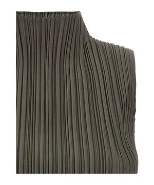 Issey Miyake Mellow High-neck Pleated Top