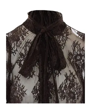 ANIYE BY Vivi Sheer Lace Bow Blouse