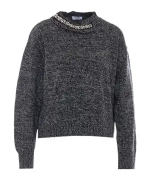 Liu Jo Embellished Mélange Knitted Sweater