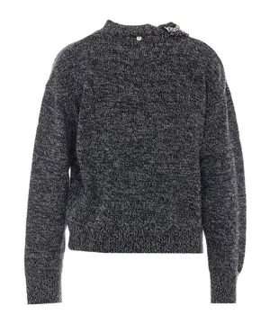 Liu Jo Embellished Mélange Knitted Sweater