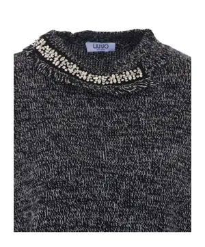 Liu Jo Embellished Mélange Knitted Sweater