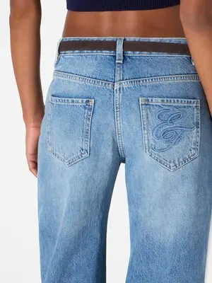 Elisabetta Franchi Belt Logo Jeans