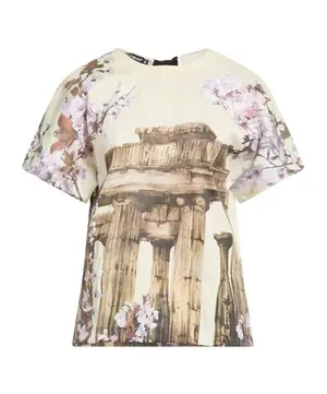 Dolce & Gabbana Multi-color Short-sleeved Crew-neck Top - Camel