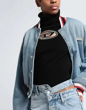 DIESEL® Solid Short-sleeve High-neck Knit Top
