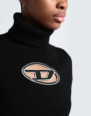 DIESEL® Solid Short-sleeve High-neck Knit Top