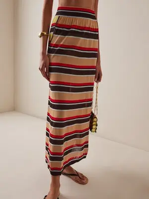 Rabanne Striped Semi-sheer Maxi Skirt