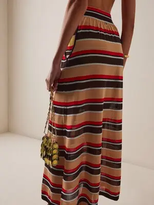 Rabanne Striped Semi-sheer Maxi Skirt