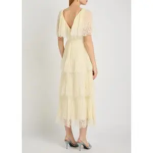 SELF-PORTRAIT Pleated Chiffon Dress